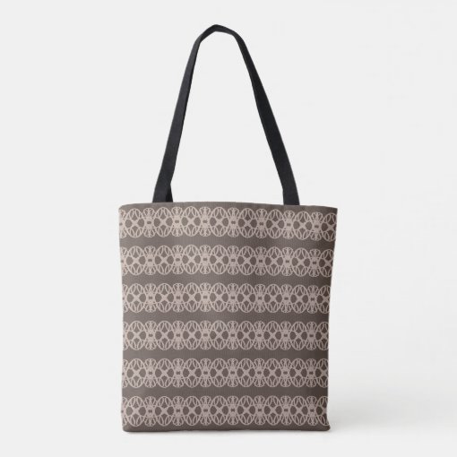 Modern oval geometric shape on brown tote bag | Zazzle