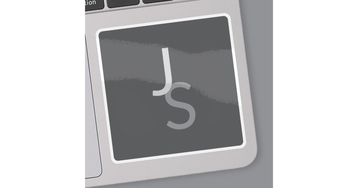 Modern Overlapping Monogrammed Initials | Gray Sticker | Zazzle