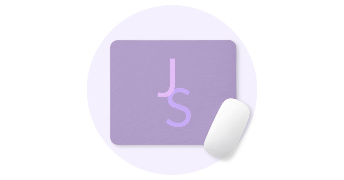 Modern Overlapping Monogrammed Initials | Purple Mouse Pad | Zazzle