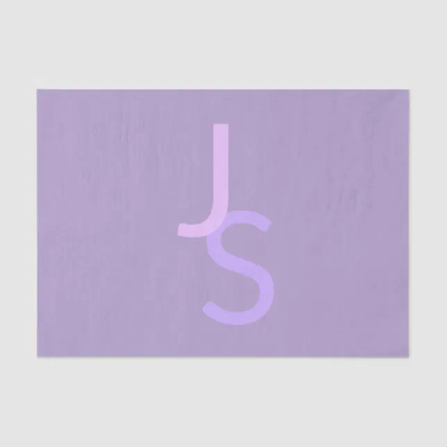 Modern Overlapping Monogrammed Initials | Purple Tissue Paper | Zazzle