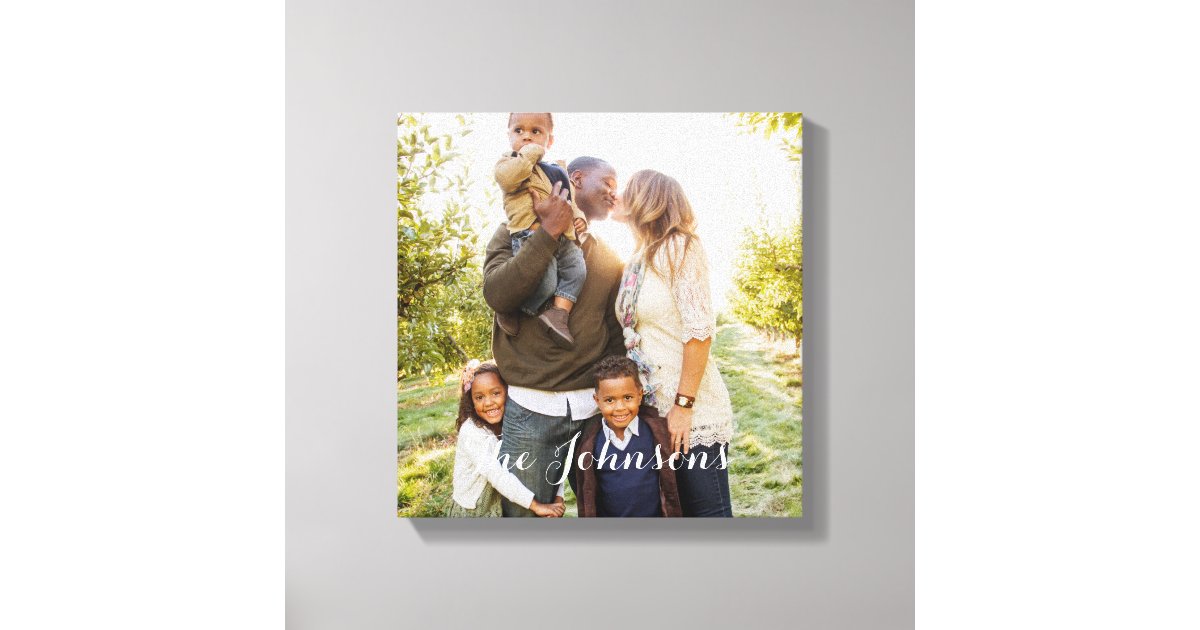 Modern Overlay Custom Photo Canvas | Zazzle