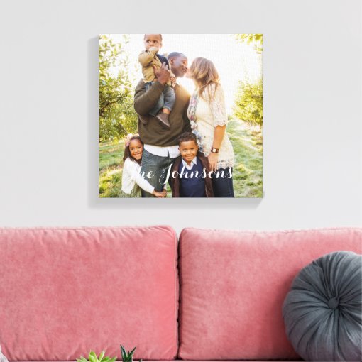 Modern Overlay Custom Photo Canvas | Zazzle