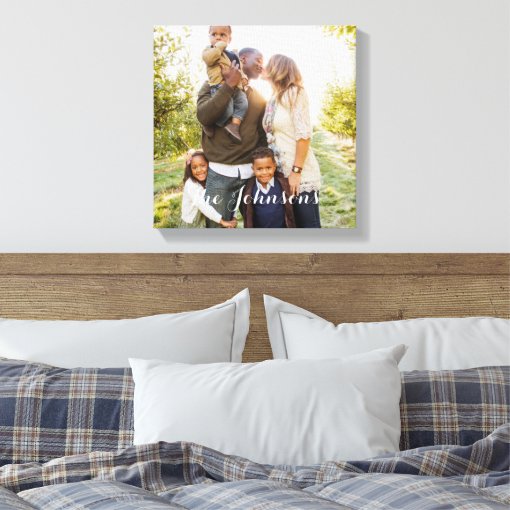 Modern Overlay Custom Photo Canvas | Zazzle