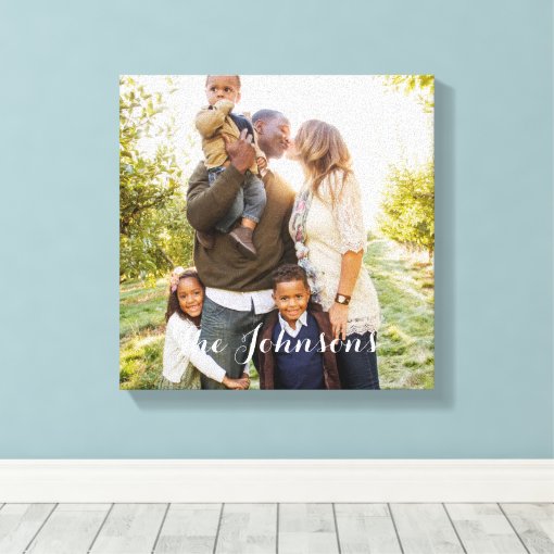 Modern Overlay Custom Photo Canvas | Zazzle