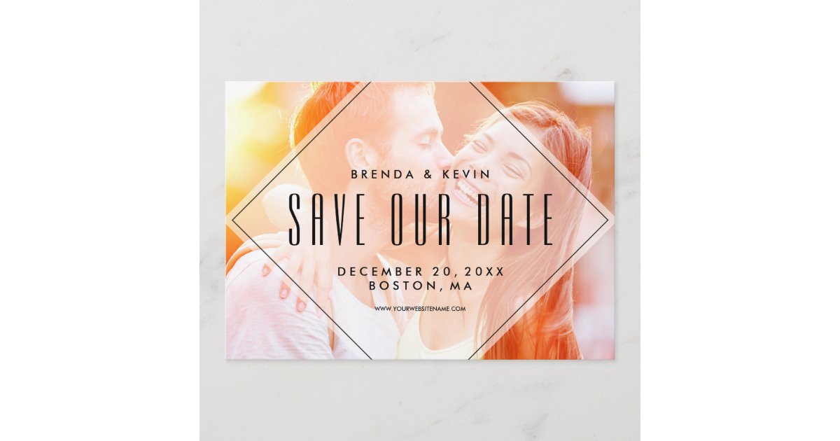 Modern Overlay | Photo Save the Date Announcement | Zazzle.com