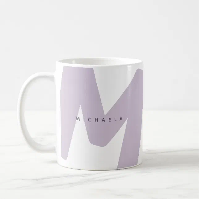 Modern Oversized Monogrammed Initial & Name Coffee Coffee Mug | Zazzle