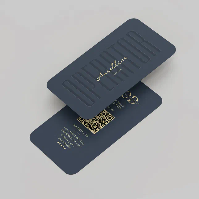 Modern Owner Operator Driver Monogram Dark Blue Business Card | Zazzle