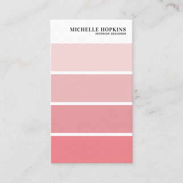 Modern Paint Color Strip | Interior Designer Business Card | Zazzle