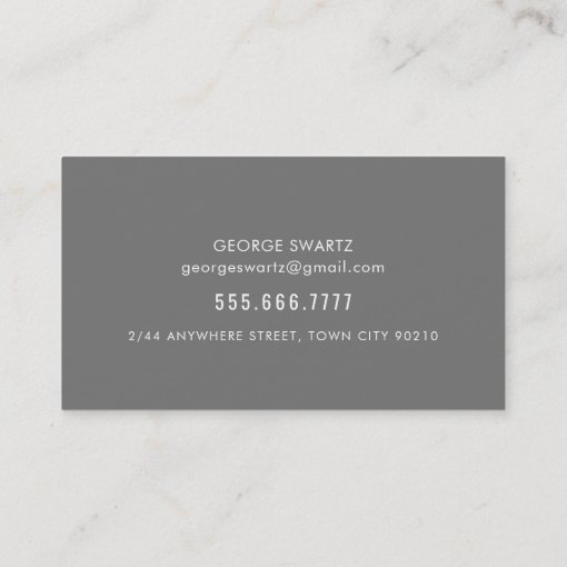 MODERN PAINT SWATCH simple bold grey gray black Business Card | Zazzle