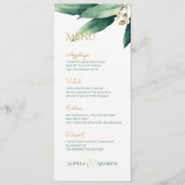 Modern painted botanical greenery rustic wedding menu | Zazzle