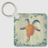 Modern Painted Goat Illustration Personalized Keychain | Zazzle