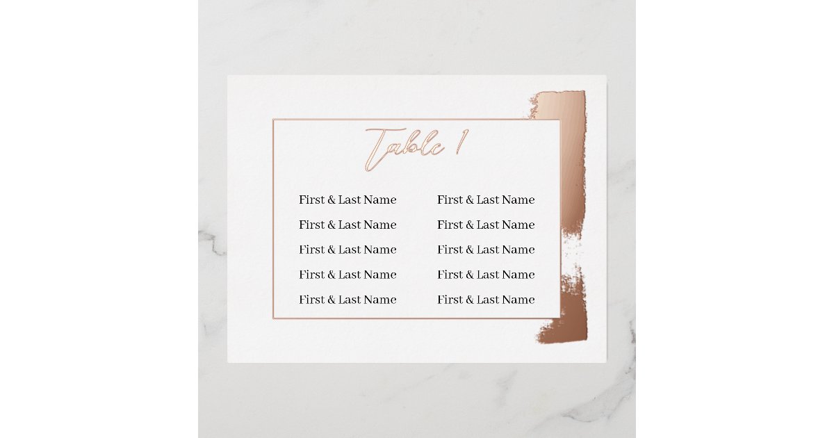 Modern Painted Table Number Wedding placement card | Zazzle