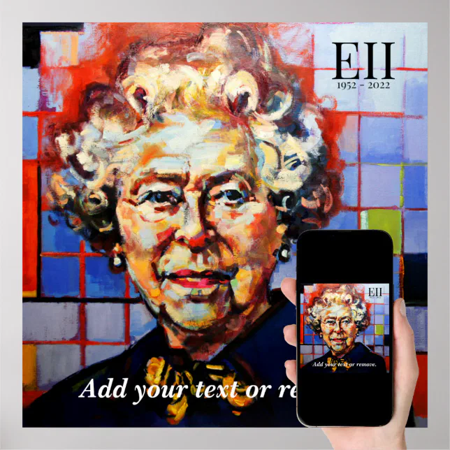 Modern painting of Queen Elizabeth II, Poster | Zazzle
