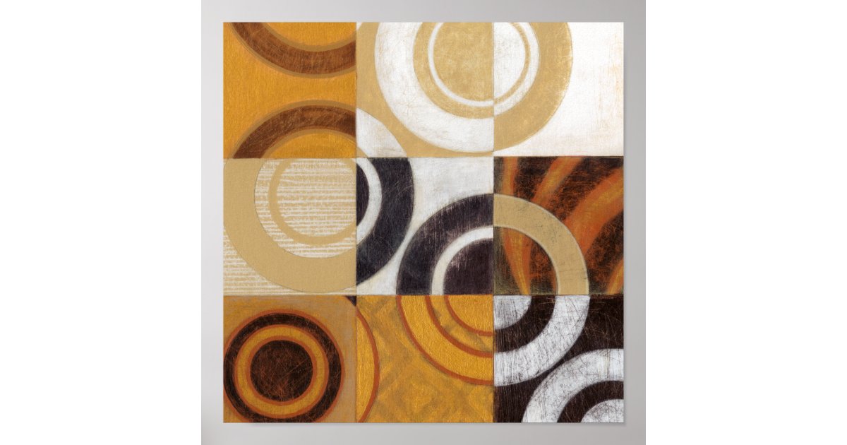 Modern Painting with Circular Patterns Poster | Zazzle