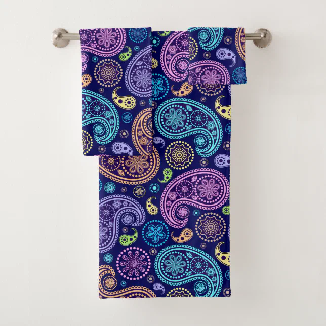 Modern Paisley Pattern Bath Towel Set | Zazzle