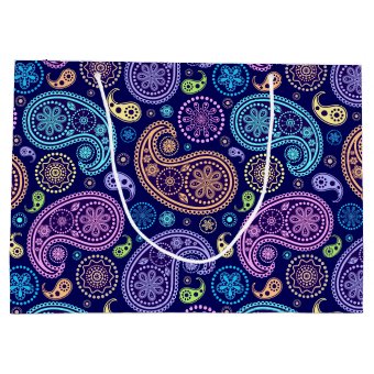 Modern Paisley Pattern Large Gift Bag | Zazzle