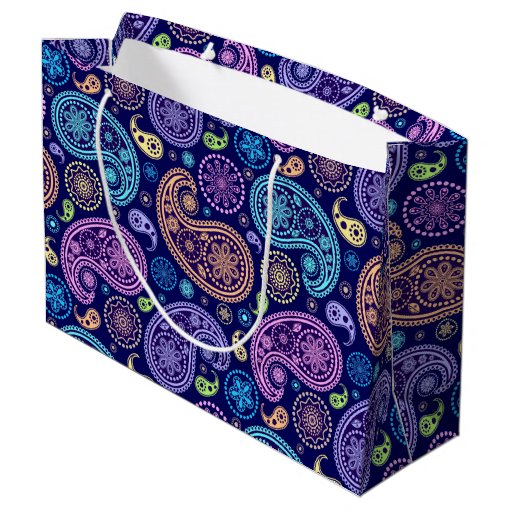 Modern Paisley Pattern Large Gift Bag | Zazzle