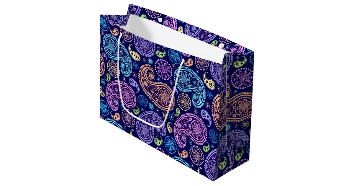 Modern Paisley Pattern Large Gift Bag | Zazzle