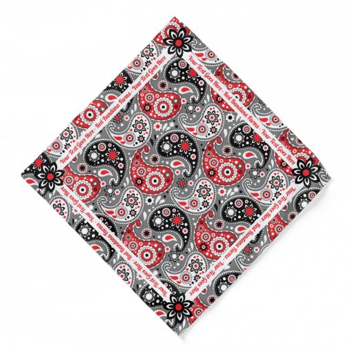 Modern Paisley Texas Country Style Custom Text Bandana | Zazzle