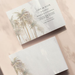 Modern Palm Trees Typography Save The Date | Zazzle