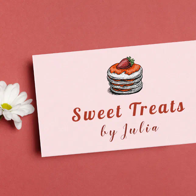 Modern Pancakes Custom Dessert Maker Sweet Treats Business Card | Zazzle