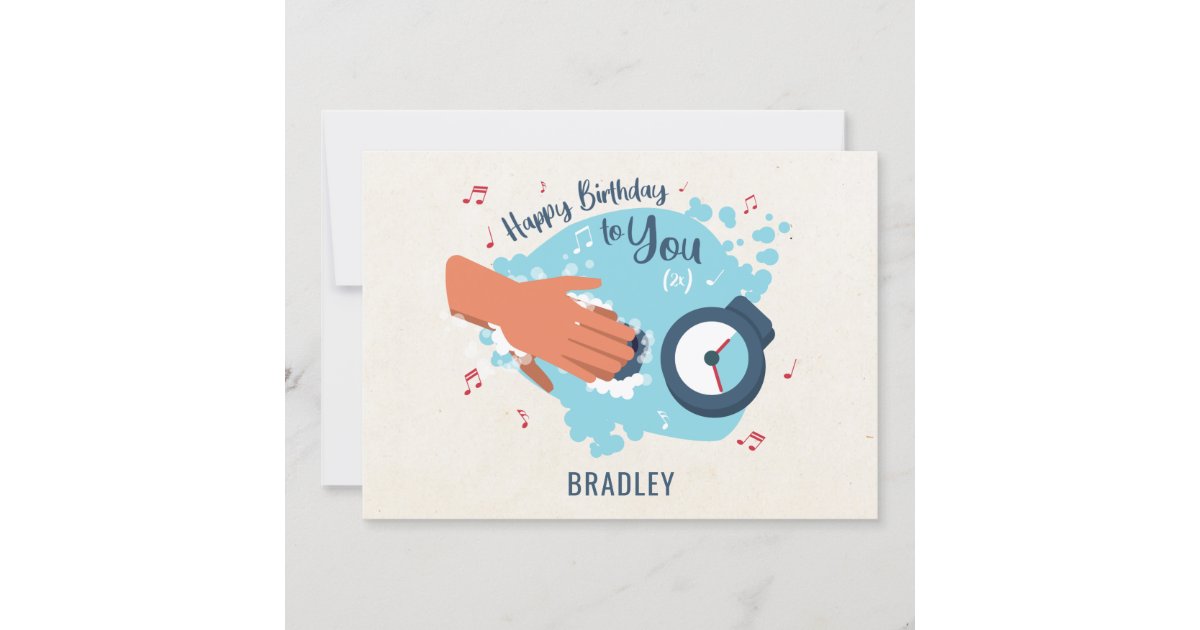 Modern Pandemic Birthday Advice Hand Washing | Zazzle
