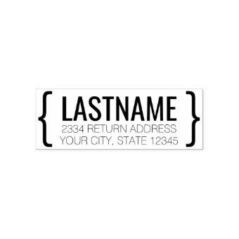 Modern Parenthesis with Name and Return Address Self-inking Stamp | Zazzle