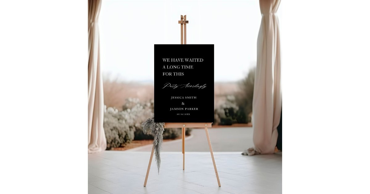 Modern Party Accordingly Wedding Welcome Sign | Zazzle