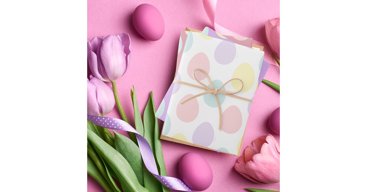 Modern Pastel Colorful Egg Pattern Easter Wrapping Paper Sheets | Zazzle