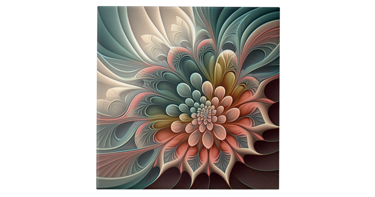 Modern Pastel Fantasy Floral Ceramic Tile | Zazzle