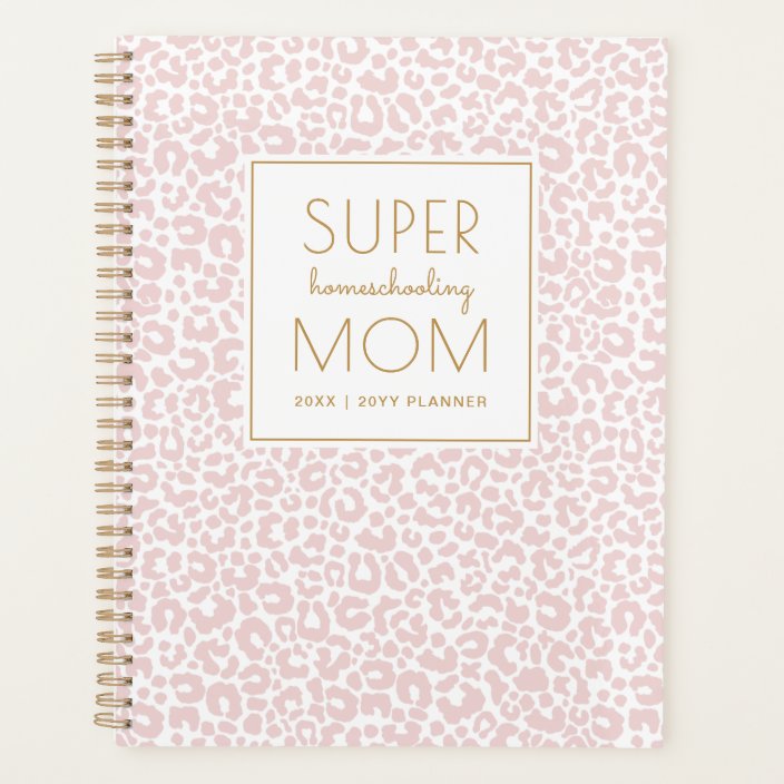 Modern Pastel Leopard Print Pattern Blush Planner | Zazzle.com