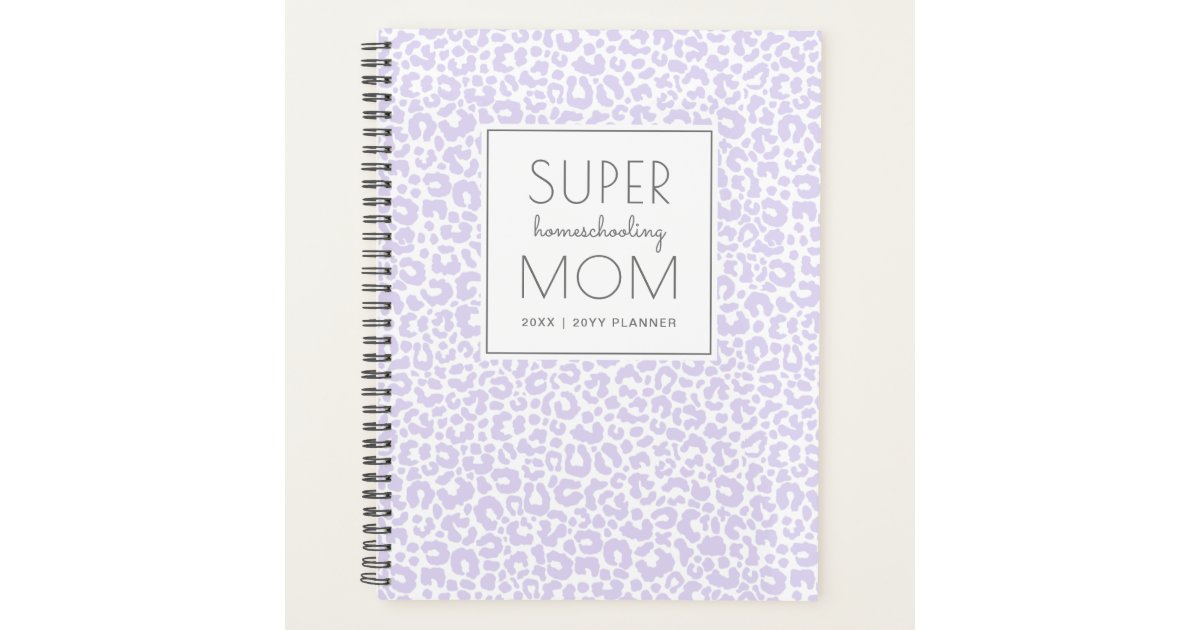 Modern Pastel Leopard Print Pattern Purple Planner | Zazzle