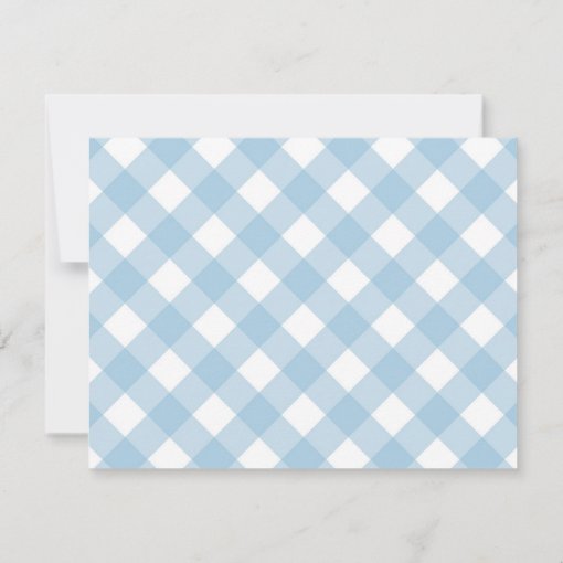 Modern Pastel Light Blue Gingham Plaid Check Note Card | Zazzle