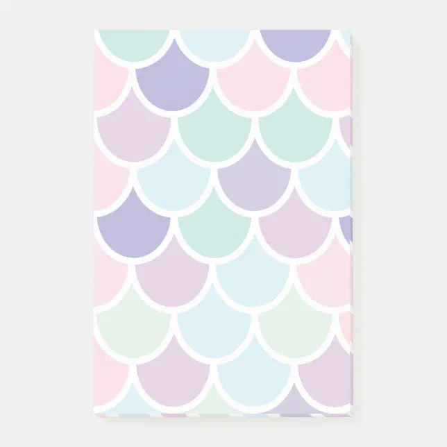 Modern Pastel Lovely Mermaid Pattern With Name Post-it Notes | Zazzle