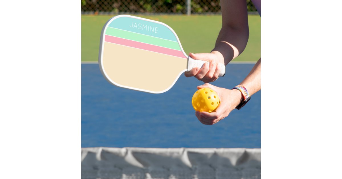 Modern pastel personalized Pickleball Paddle | Zazzle