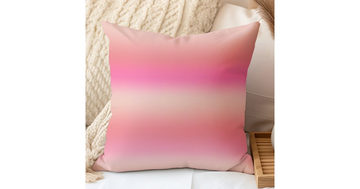 Modern Pastel Pink, Peach and Blush Ombre Gradient Throw Pillow | Zazzle