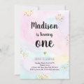 Modern Pastel Rainbow Watercolor Birthday Invitation | Zazzle