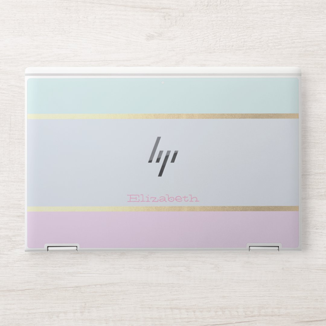 Modern Pastel Striped - Personalized HP Laptop Skin | Zazzle