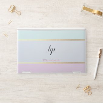 Modern Pastel Striped - Personalized HP Laptop Skin | Zazzle