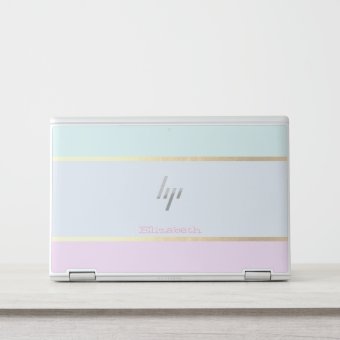 Modern Pastel Striped - Personalized HP Laptop Skin | Zazzle