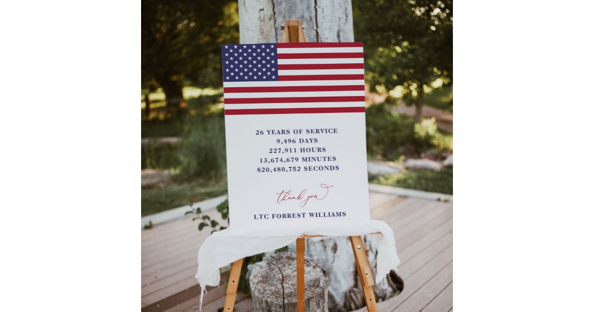 Modern Patriotic Military Retirement Welcome Sign | Zazzle