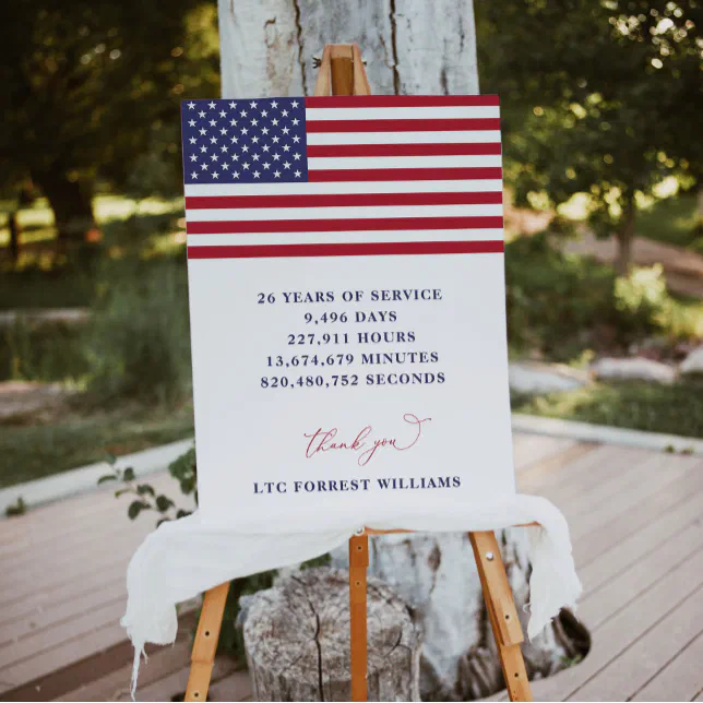 Modern Patriotic Military Retirement Welcome Sign | Zazzle