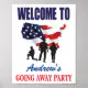 Modern Patriotic US Flag Going Away Party Poster | Zazzle
