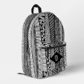 Modern pattern in black and white, Monogram Printed Backpack | Zazzle
