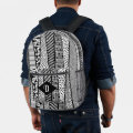 Modern pattern in black and white, Monogram Printed Backpack | Zazzle