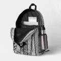 Modern pattern in black and white, Monogram Printed Backpack | Zazzle