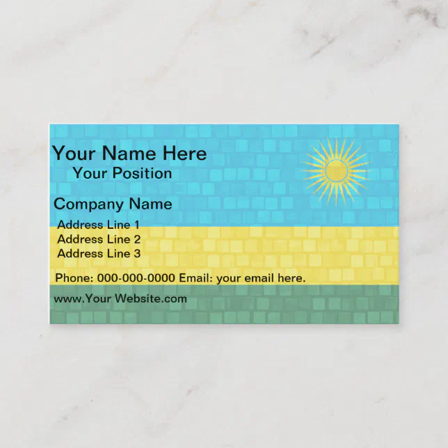 Modern Pattern Rwandan Flag Business Card | Zazzle