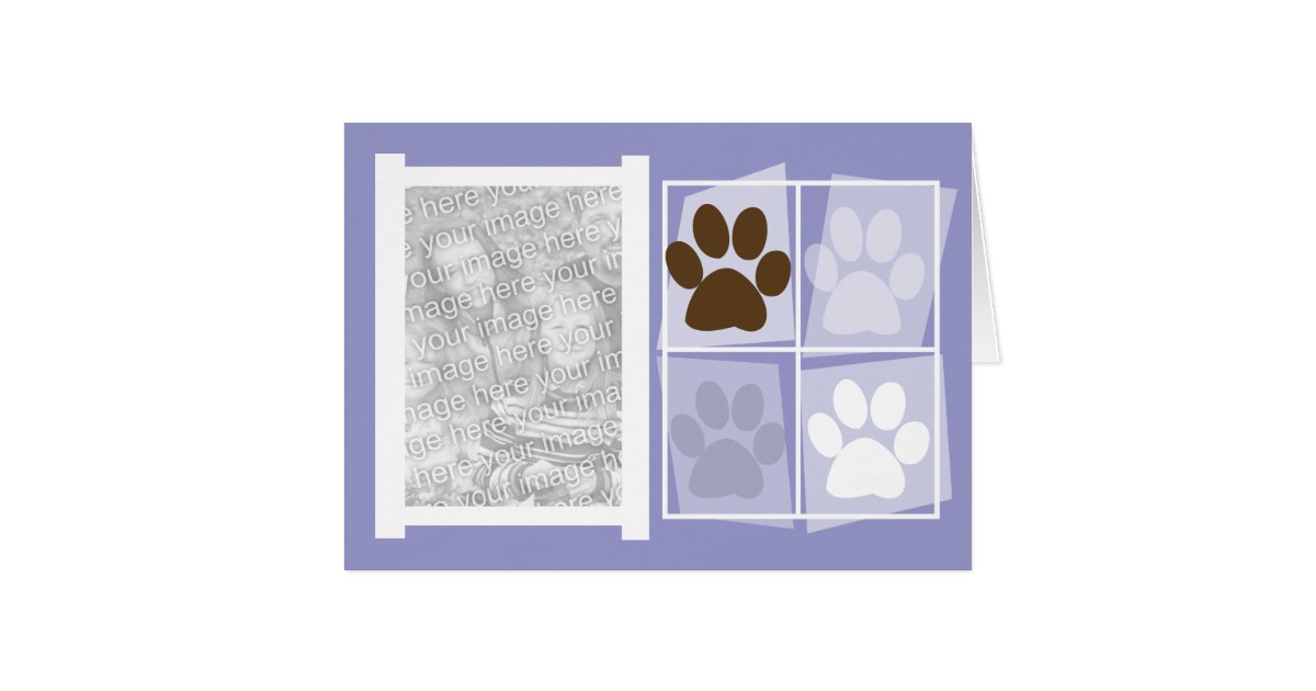 Modern Paw Print Dog Photo Cards | Zazzle