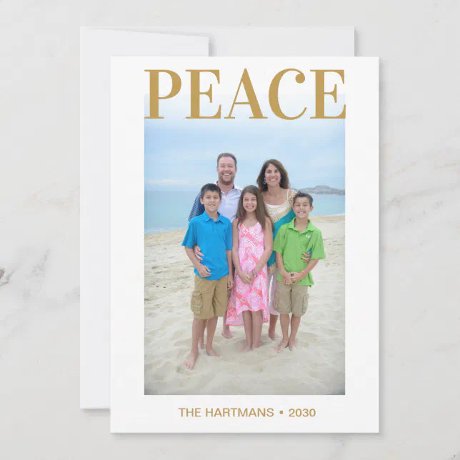 Modern Peace 3 Photo Holiday Card | Zazzle