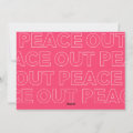 Modern peace out 2023 Happy New Year photo pink Holiday Card | Zazzle